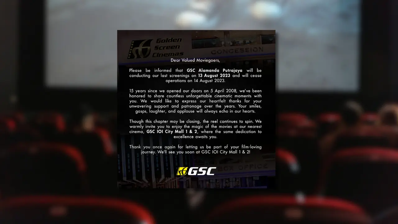 GSC Alamanda Putrajaya Bakal Ditutup 14 Ogos Ini
